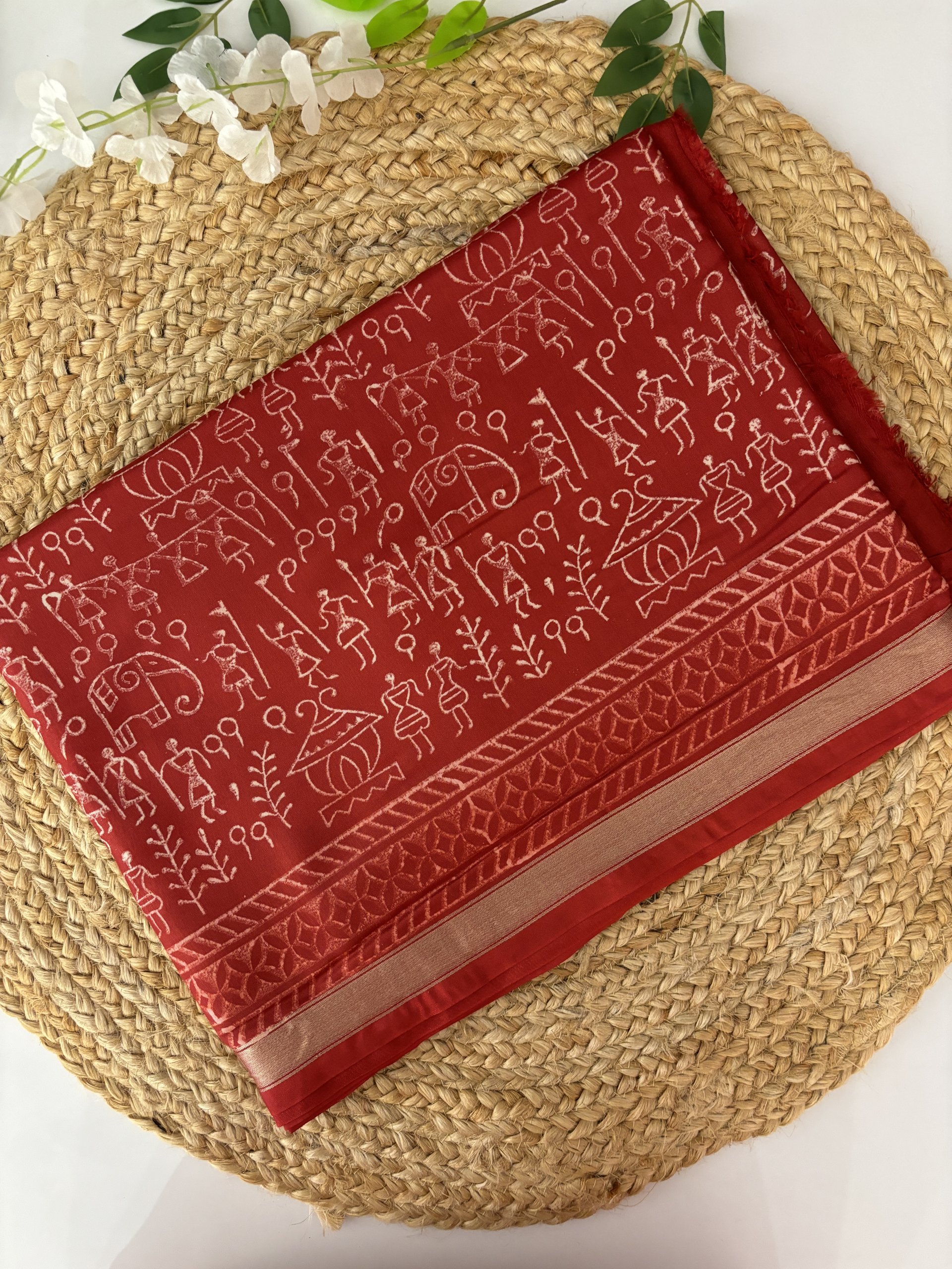 Luxurious Red Modal Muslin Sarees - Elegant & Comfortable | Vardhman ...