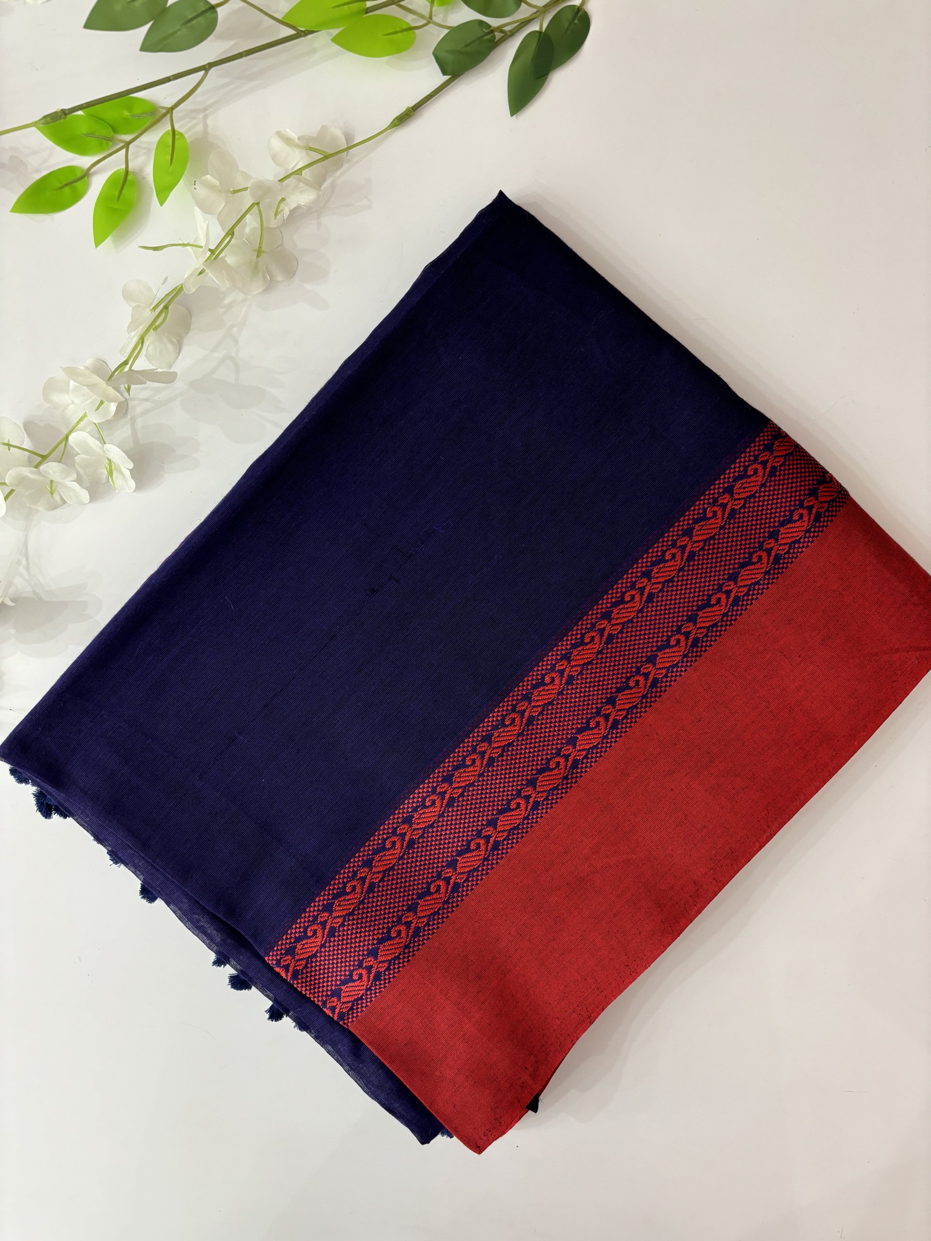 Authentic Navy Blue Bengal Phulia Cotton Sarees - Handwoven Elegance at ...