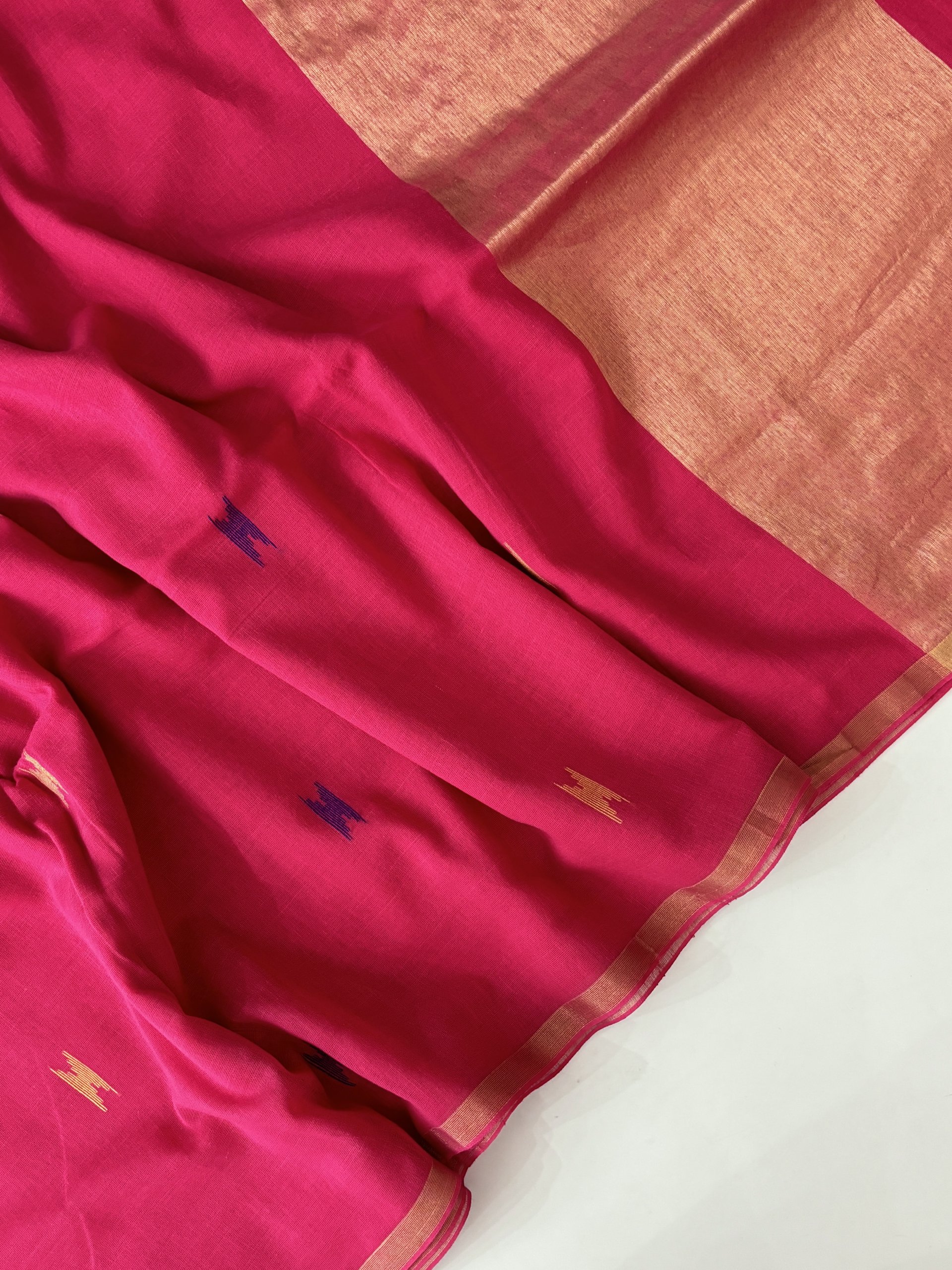 Pink Handcrafted Bengal Cotton Sarees - Handwoven Elegance at Vardhman ...