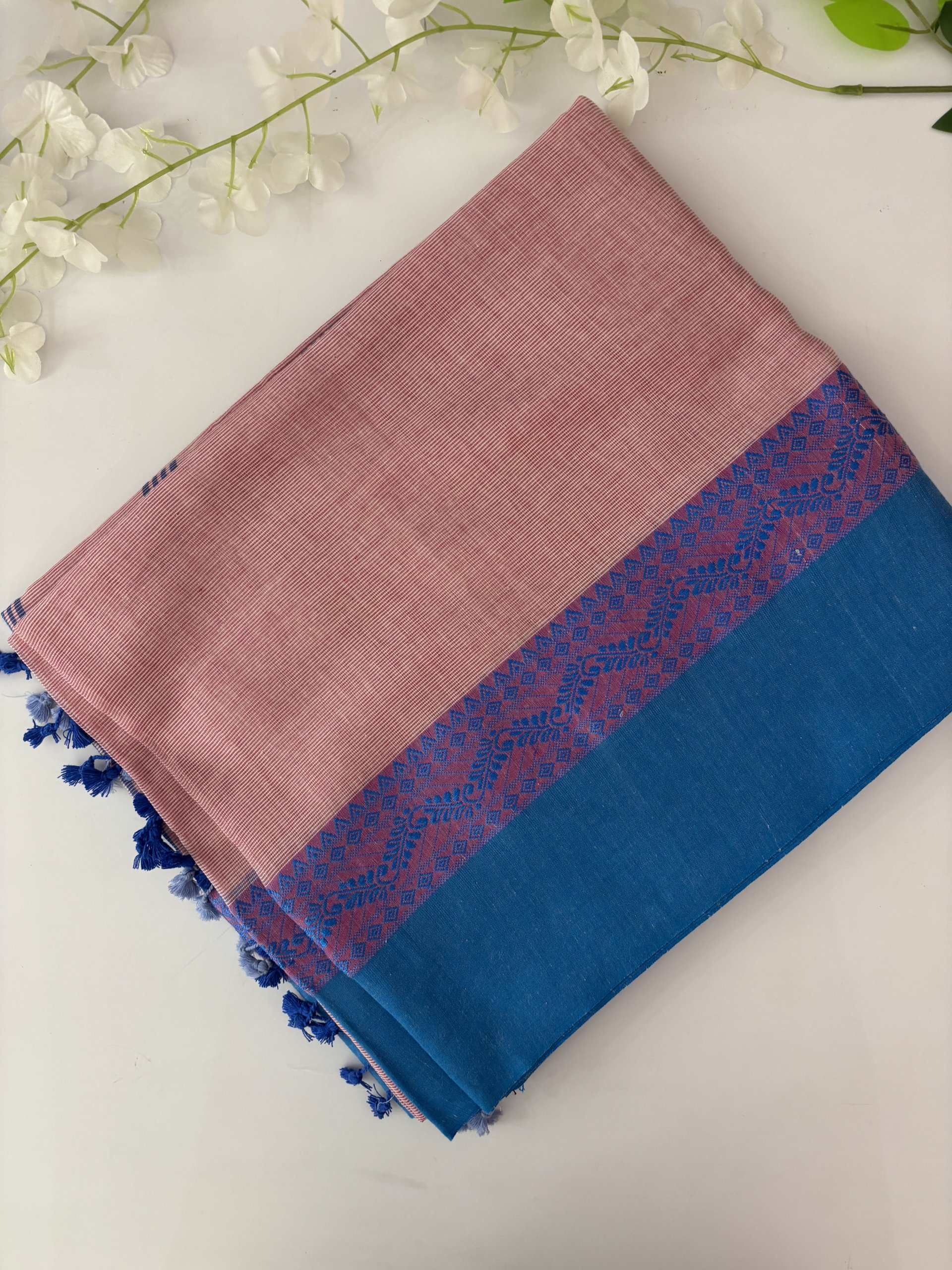 Authentic Light Pink Phulia Cotton Sarees - Handwoven Elegance at ...