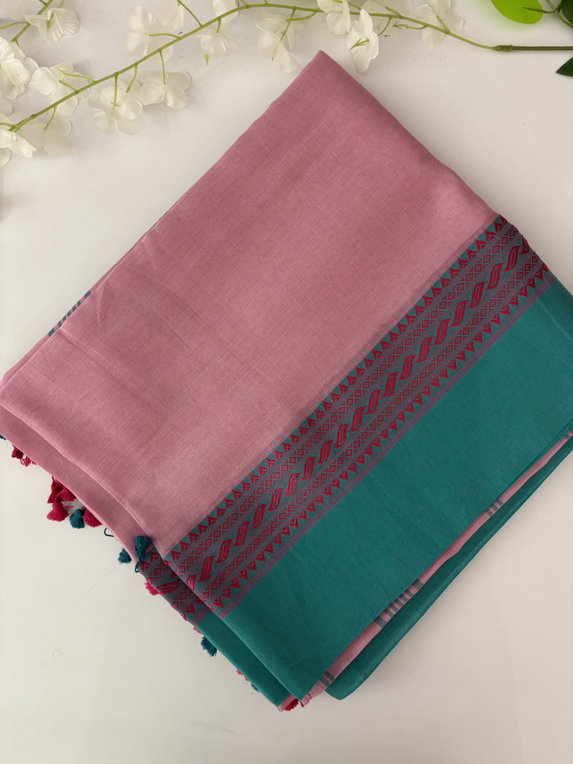 Authentic Baby Pink Bengal Phulia Cotton Sarees - Handwoven Elegance at ...
