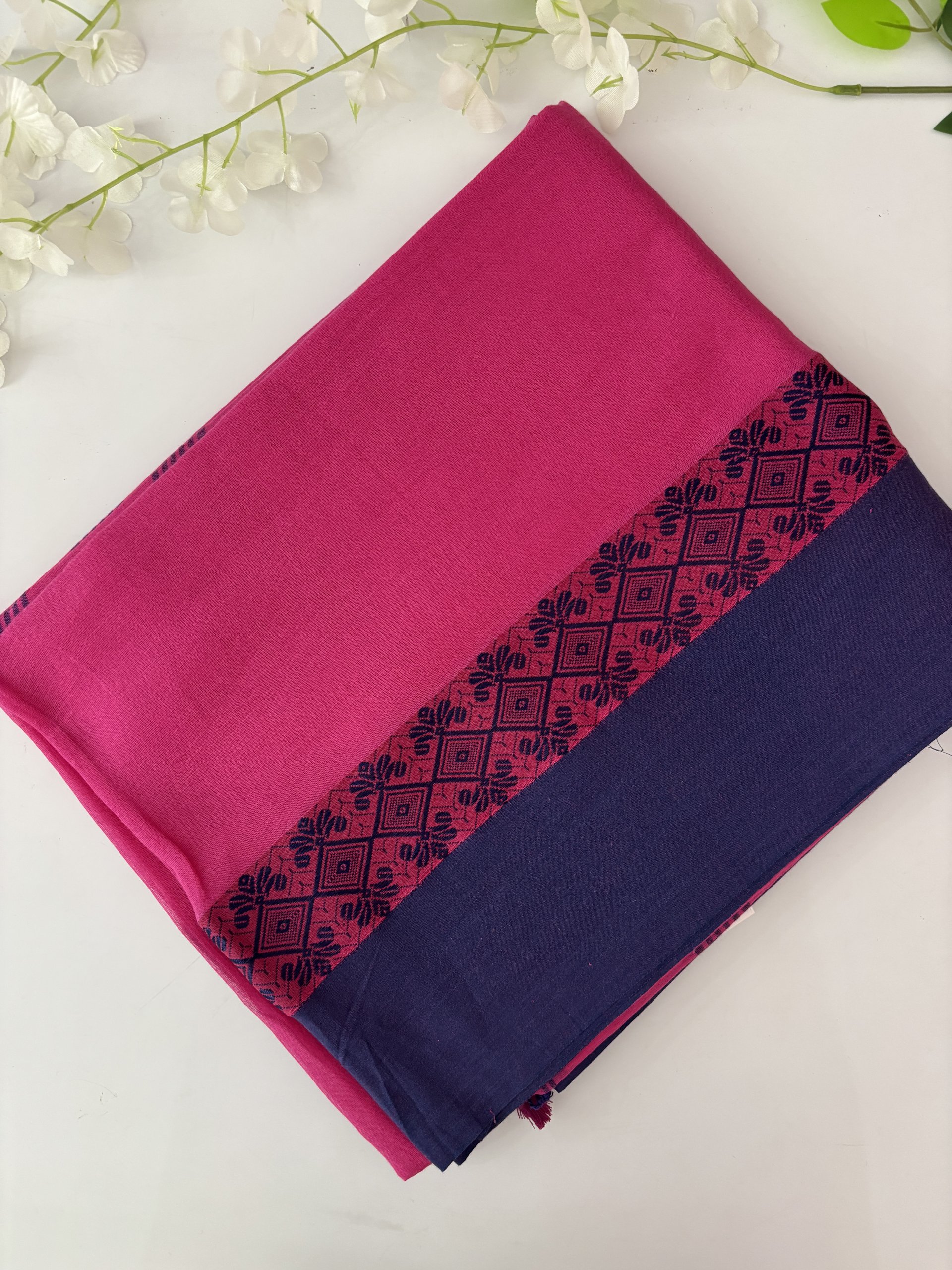 Authentic Dark Pink Bengal Phulia Cotton Sarees - Handwoven Elegance at ...
