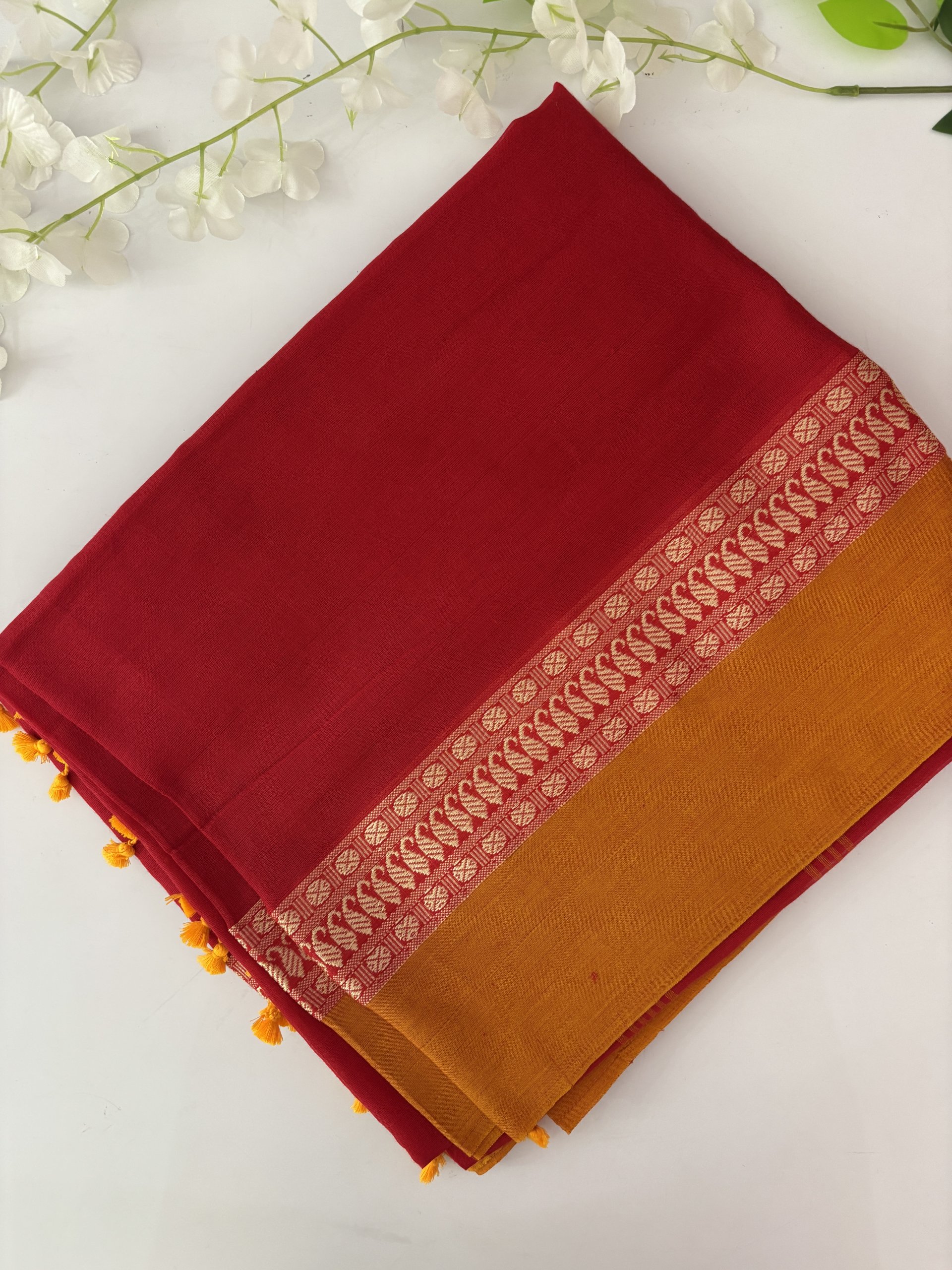 Authentic Red Bengal Phulia Cotton Sarees - Handwoven Elegance at ...