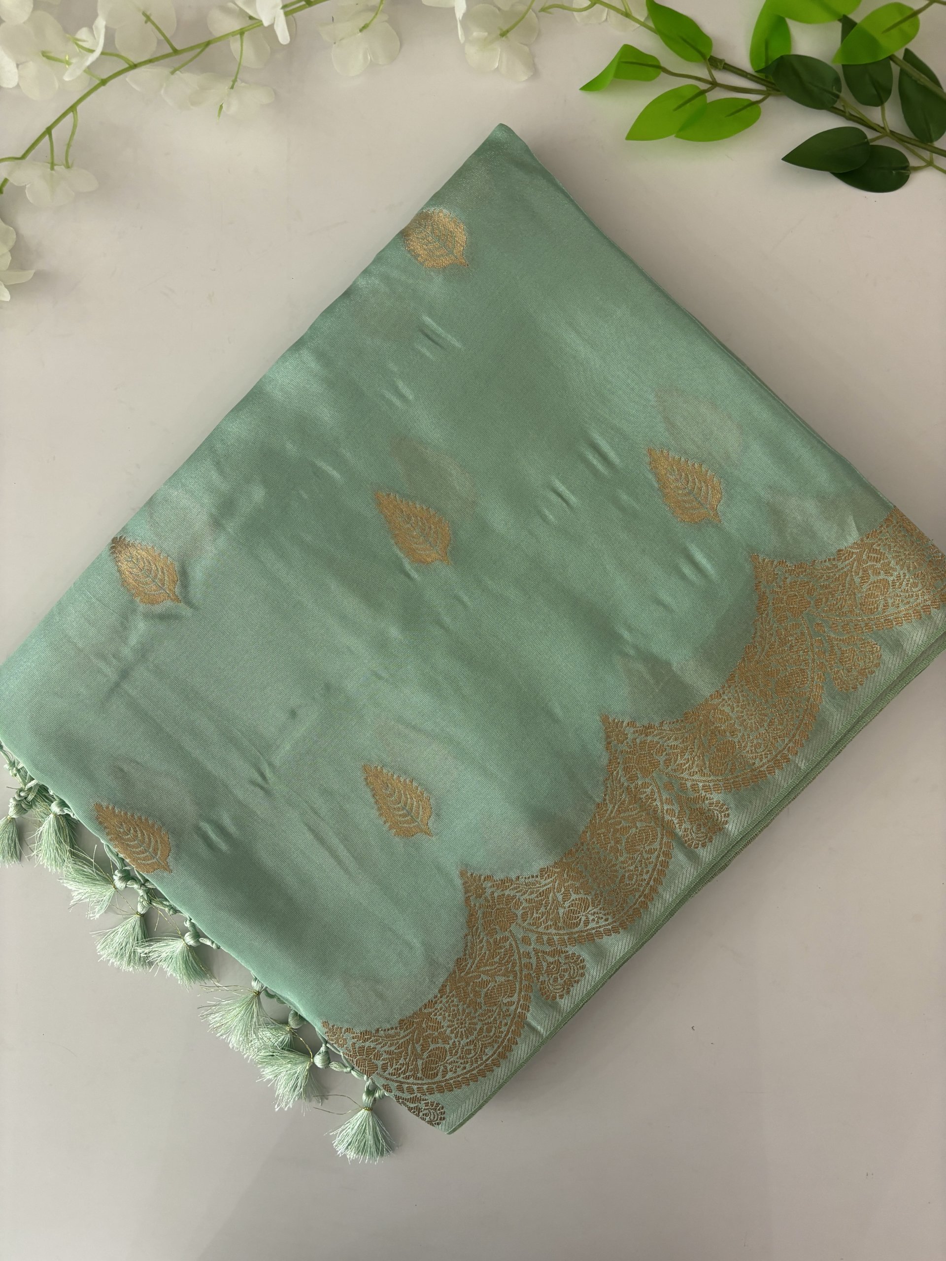 Turquoise Blue Banarasi Tissue Silk Sarees – Timeless Elegance & Luxury ...