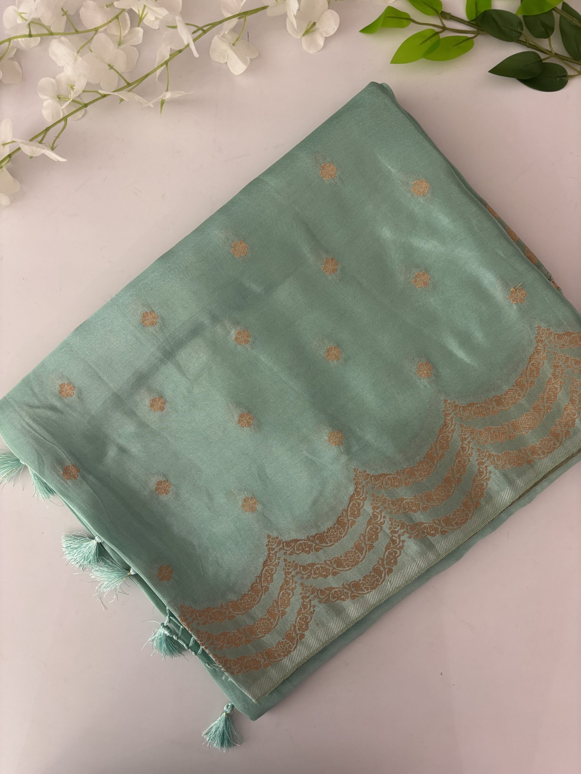 Turquoise Blue Banarasi Tissue Silk Sarees – Timeless Elegance & Luxury ...