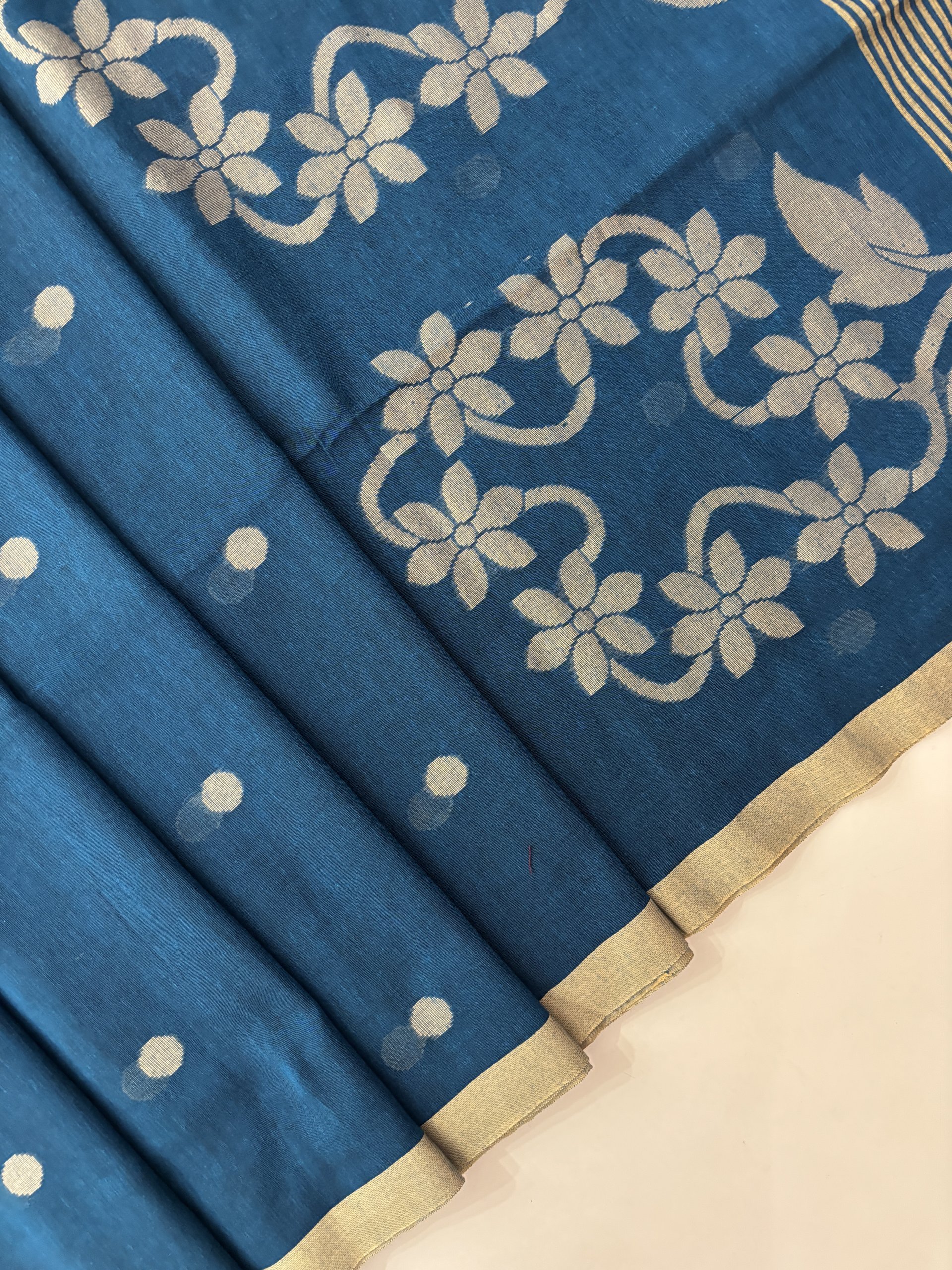 Blue Bengal Cotton Sarees – Pure, Handwoven Elegance | Vardhman Collection