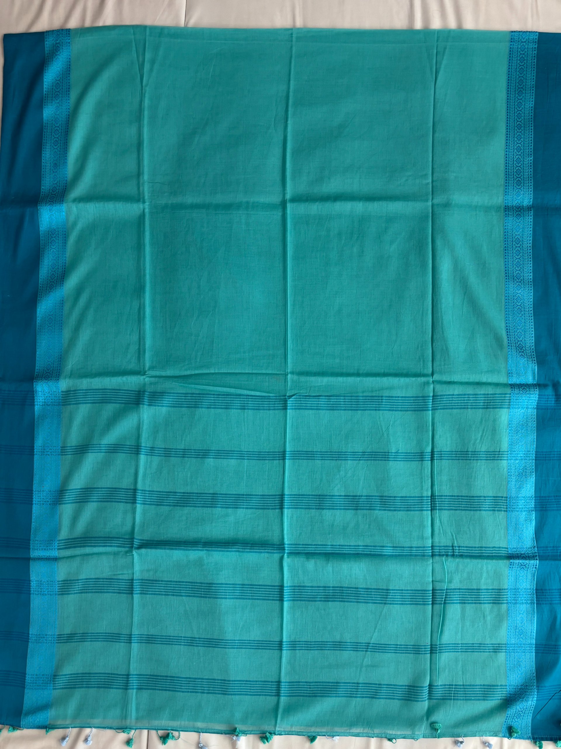 Authentic Turquoise Blue Bengal Phulia Cotton Sarees - Handwoven ...