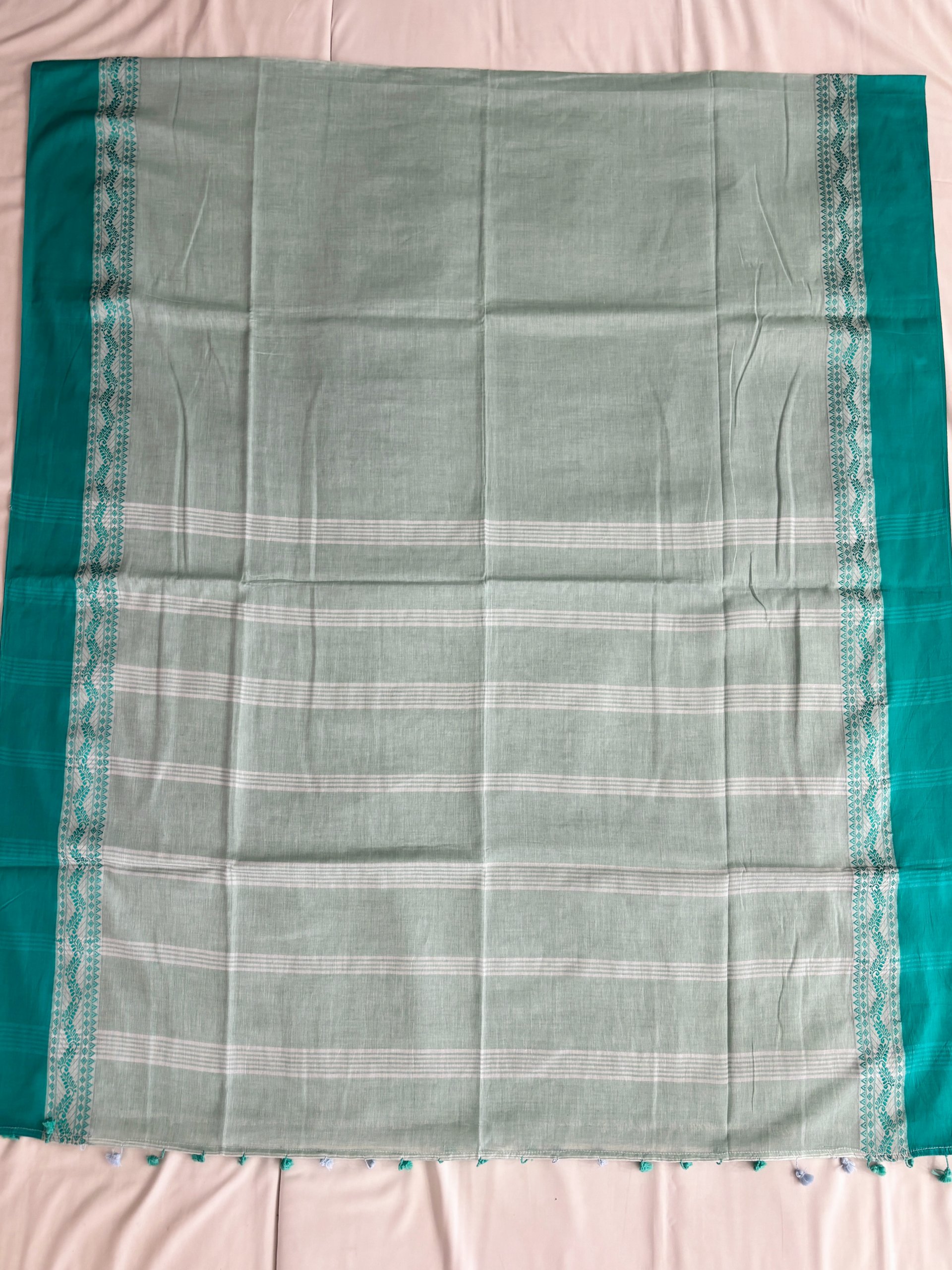 Authentic Light Turquoise Blue Bengal Phulia Cotton Sarees - Handwoven ...