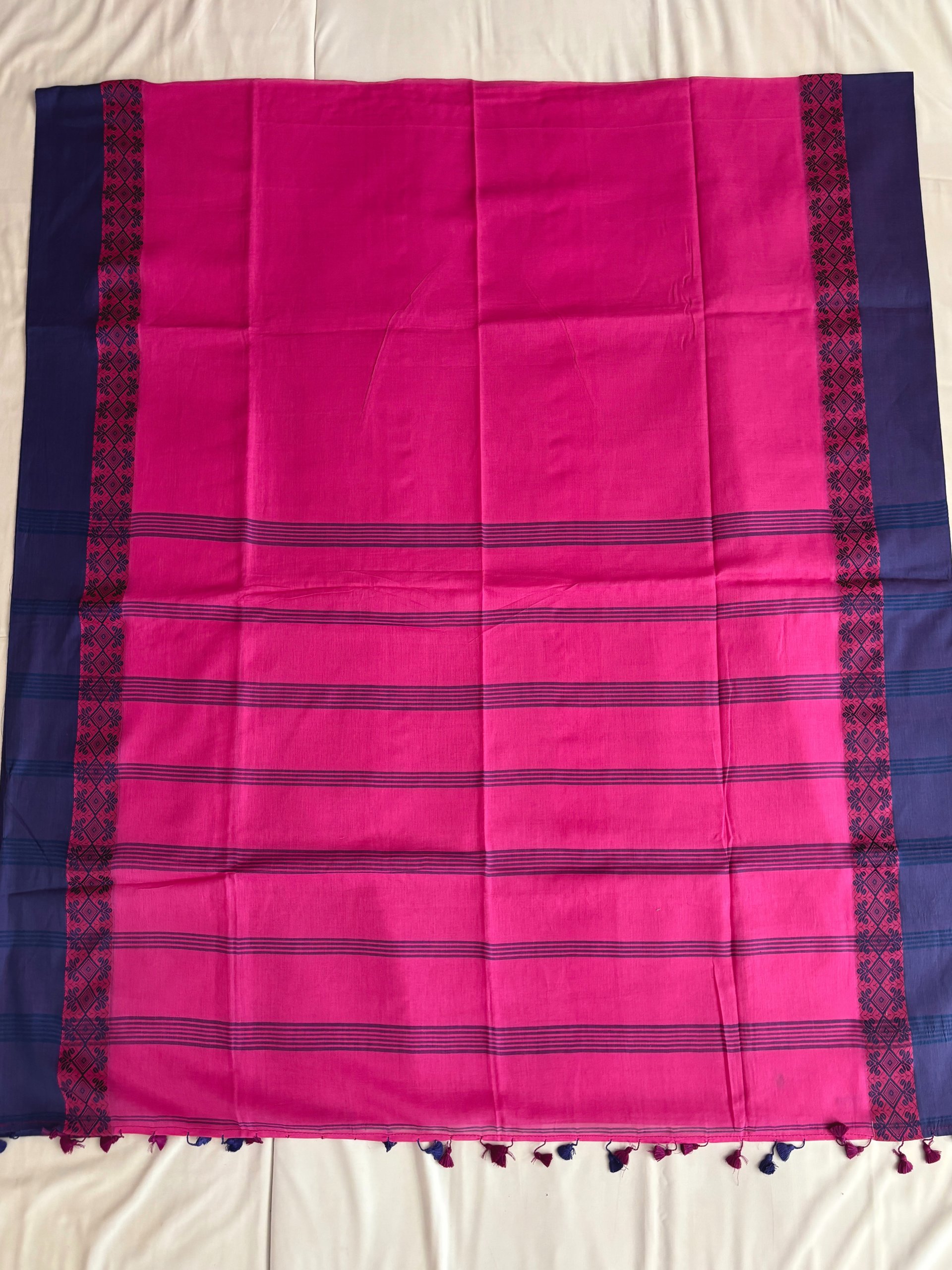 Authentic Dark Pink Bengal Phulia Cotton Sarees - Handwoven Elegance at ...