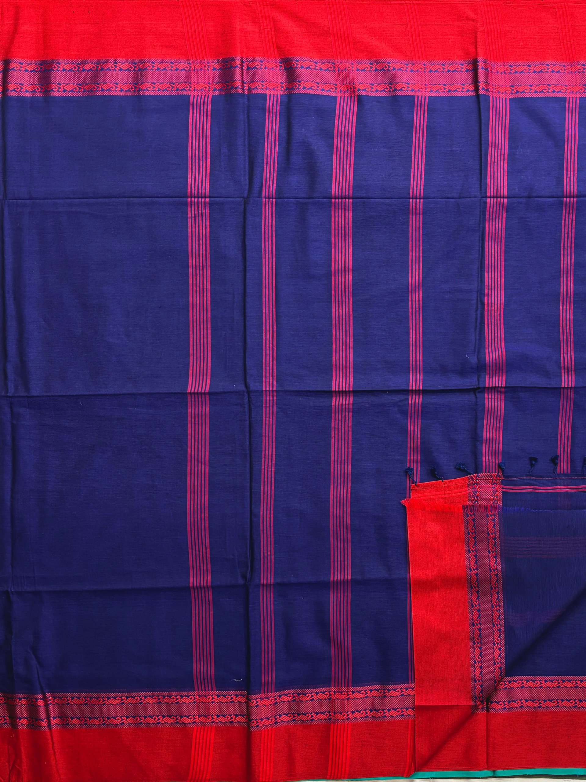 Authentic Navy Blue Bengal Phulia Cotton Sarees - Handwoven Elegance at ...